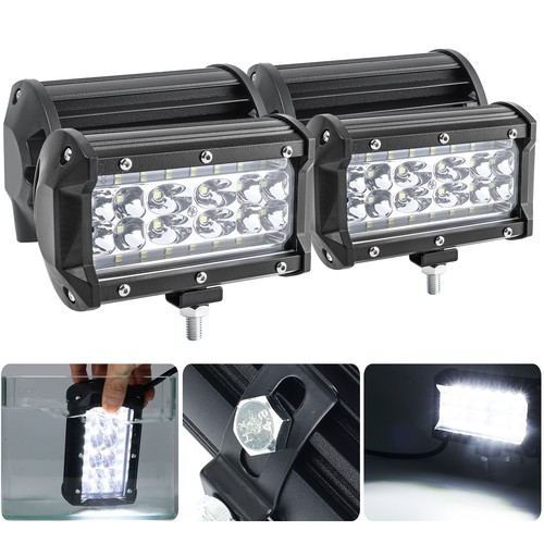 2x 5" Quad Row Led Work Light Bar Spot Flood 12V,24V Offroad Atv 4x4 ...