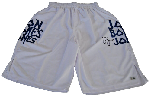 JON BONES JONES signed UFC FIGHTING MMA KICKBOXING fight trunks BECKETT ...