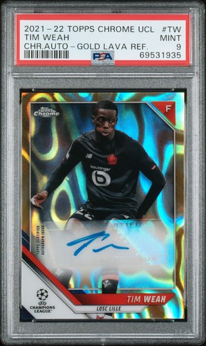 2021-22 Timothy Weah Topps Chrome Gold Lava Refractor Autographed Card ...
