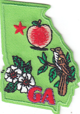 GEORGIA STATE SHAPE Iron On Patch Southern | eBay
