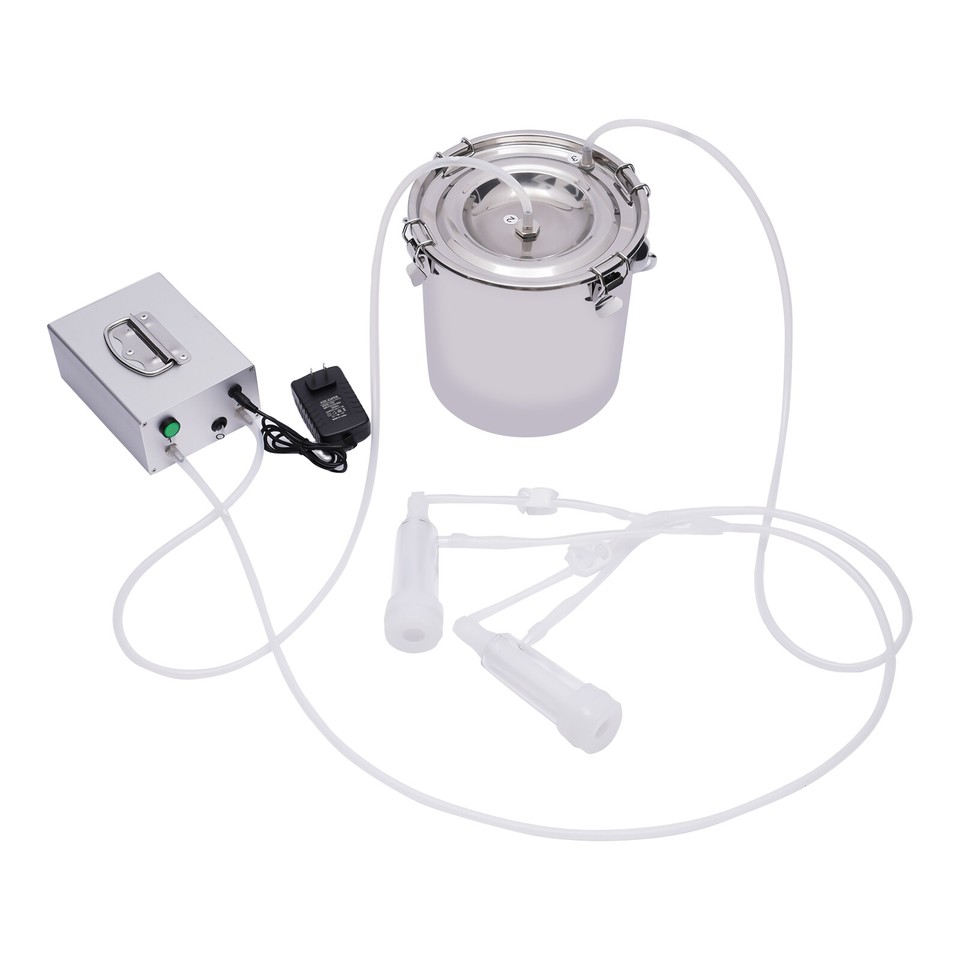 5L Electric Sheep Goat Milking Machine 110v Bucket Vacuum Impulse Pump ...