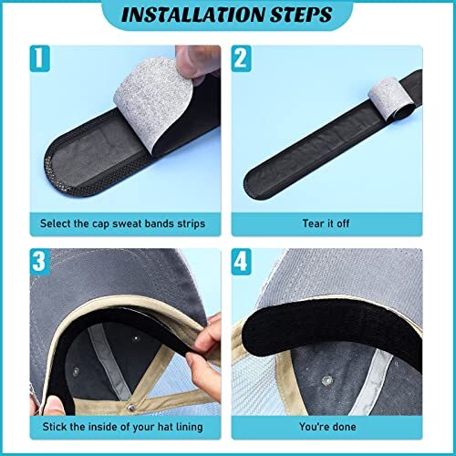 Golf Hat Liner Cap Absorbent Sweat Pad for Baseball White, Black | eBay