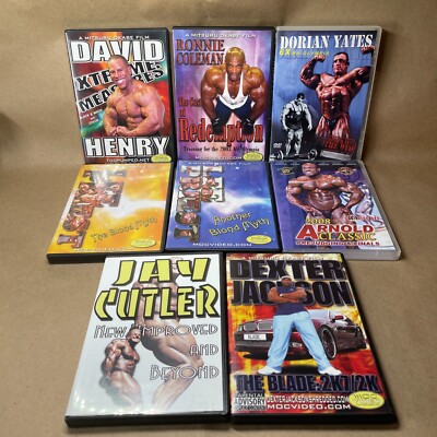 LOT of 8 Mitsuru Okabe bodybuilding DVDs Ronnie Coleman Jay Cutler Lee ...