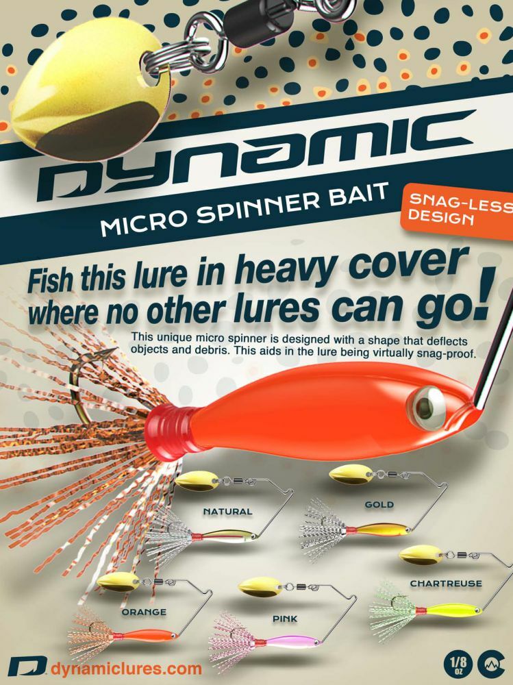 Fishing Lure, Dynamic Lures MICRO SPINNERBAIT (Hot Orange) Trout ...