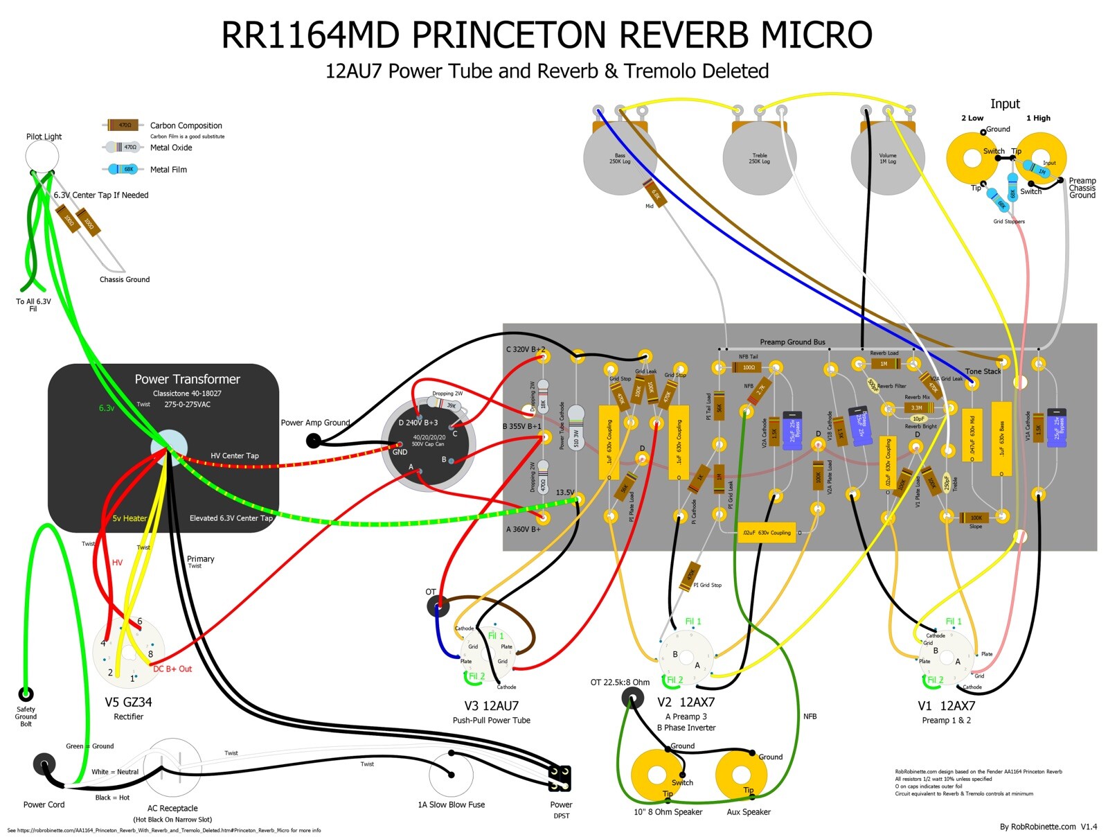 RR1164MD Princeton Micro Rob Robinette Eyelet Fiberboard Tube Amp ...