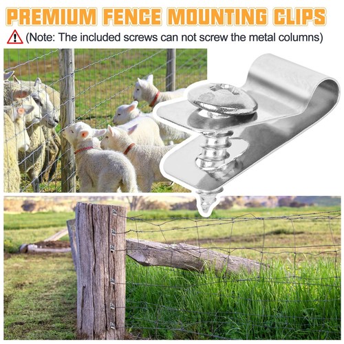 120 Pcs Fence Wire Clamps Stainless Steel Fencing Mounting Clips ...