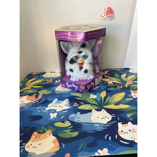 Vintage 1998 Tiger Furby Spotted Cow Dalmatian White Black Spots Model ...