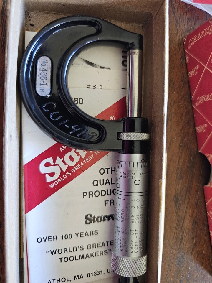 Starrett No 436 Outside Micrometer 0-1 inch | eBay