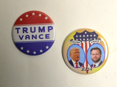 2 BUTTONS Donald Trump - JD Vance 2024 campaign buttons MAGA 2-1/4 | eBay