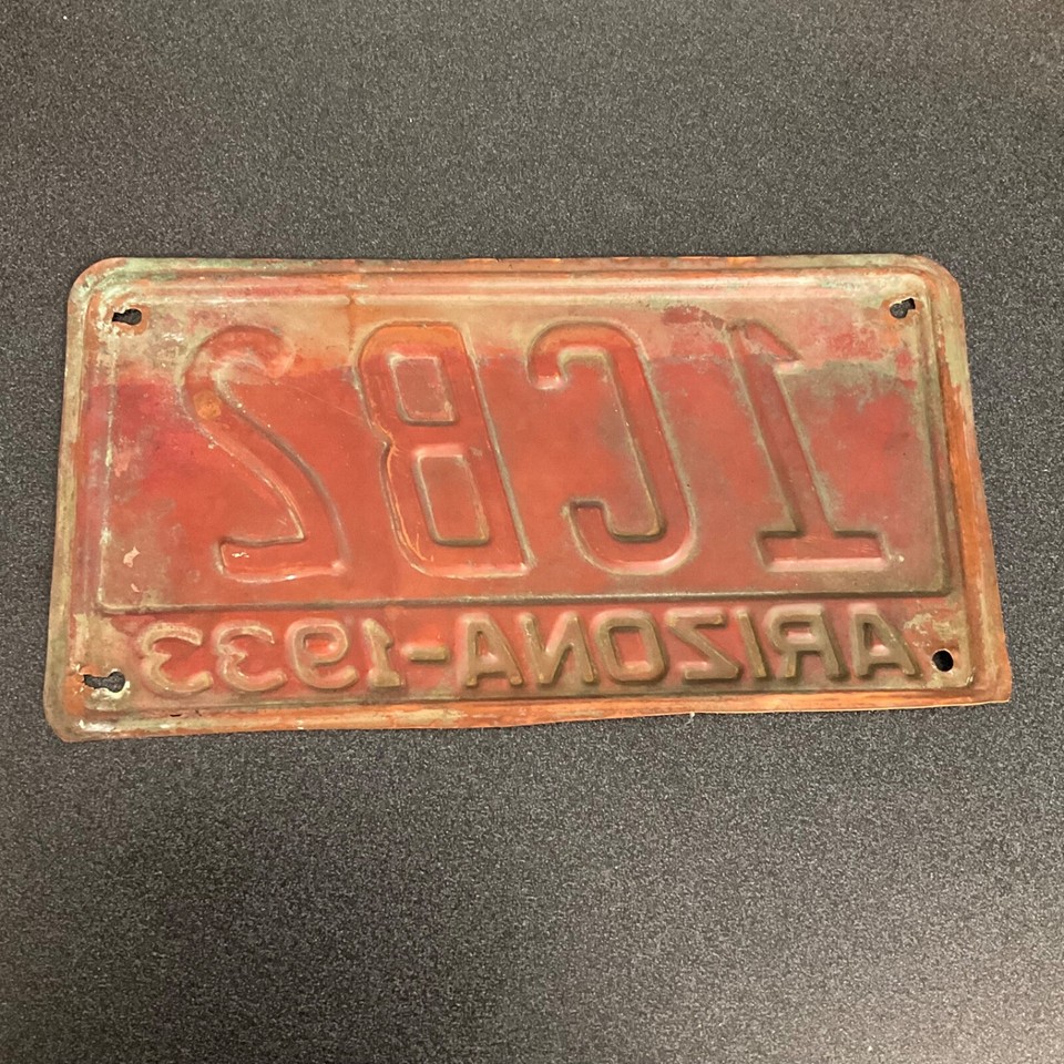 1933 Arizona Copper License Plate # 1CB2 | eBay