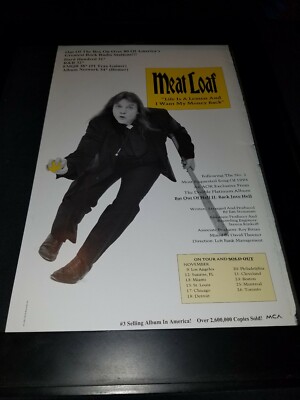 Meat Loaf Life Is A Lemon Rare Original Radio Promo Poster Ad Framed ...