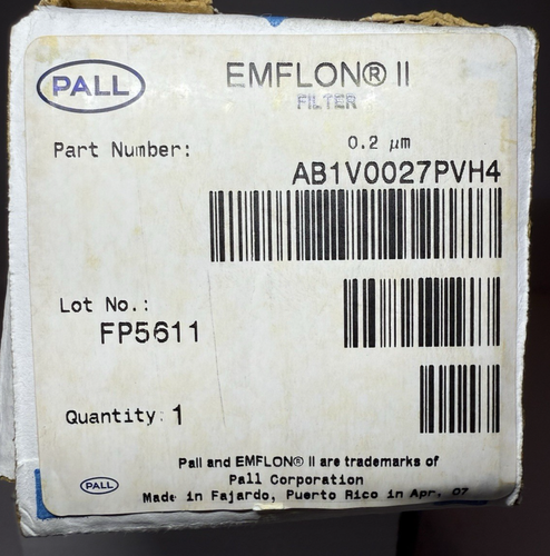 Pall EMFLON FILTER 0.2UM Part #AB1V0027PVH4 New Sealed and in box | eBay