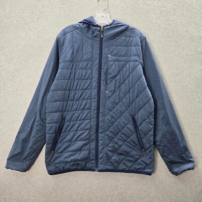 Marmot Men Jacket Medium Blue Quilted Puffer Mica View Hooded Full Zip ...