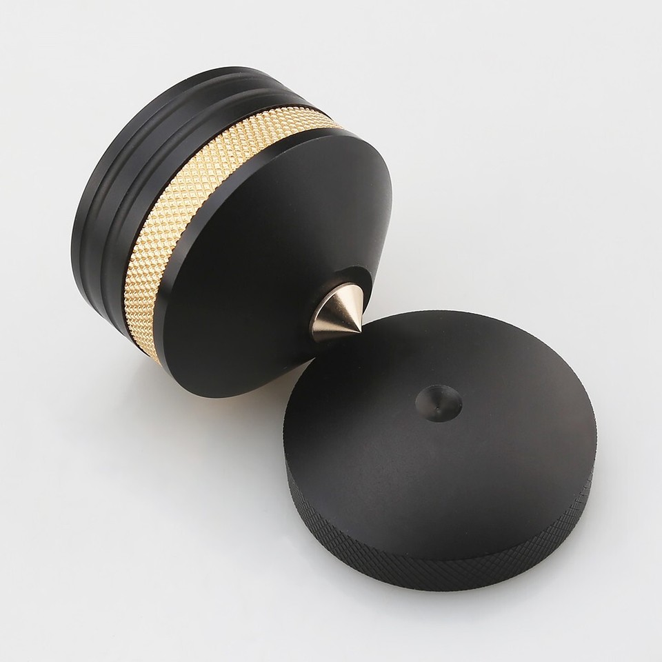 4set Black Aluminum HiFi Speaker Turntable Isolation Stand Feet Base ...