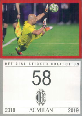 FIGURINA OFFICIAL STICKER COLLECTION MILAN COLLEZIONE 2018/19 N.58- NEW ...