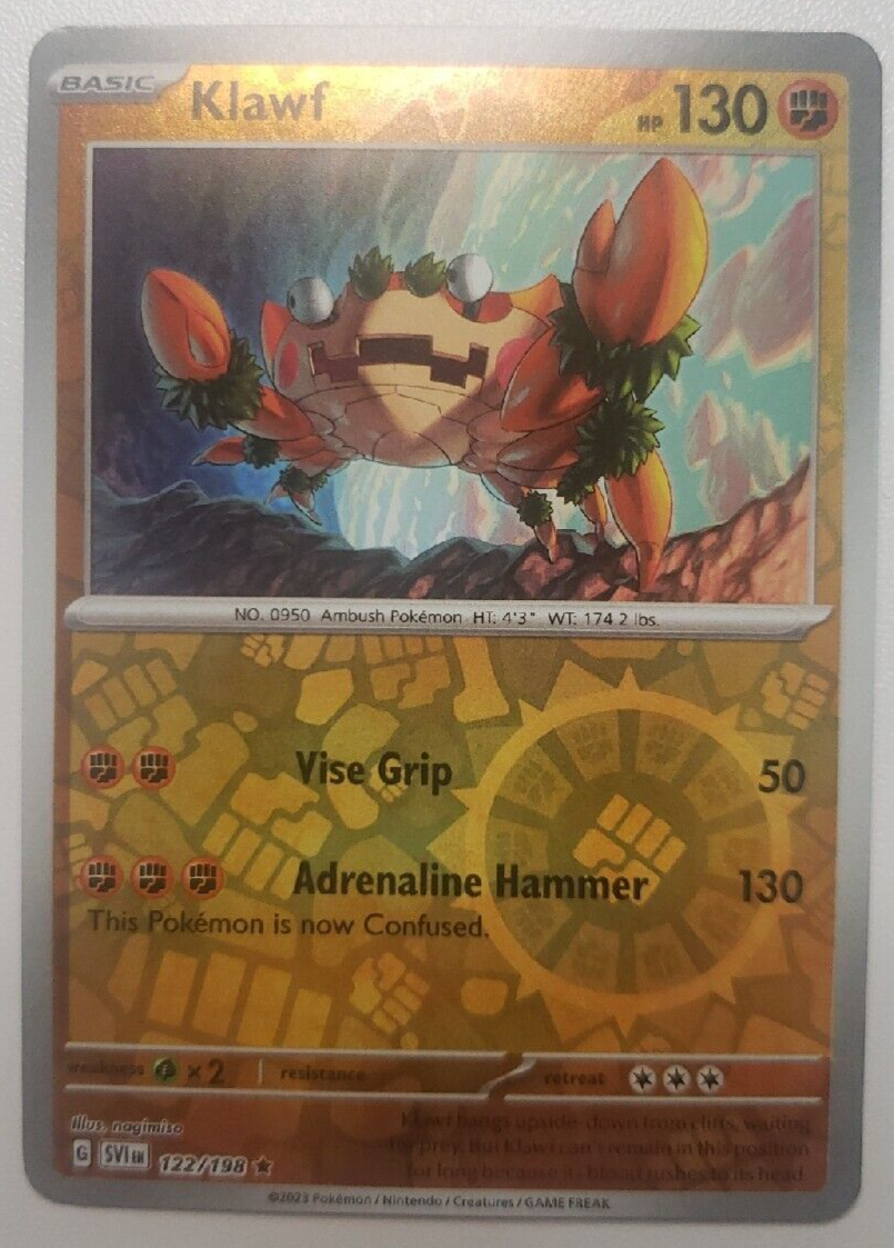 Klawf Reverse Holo Pokemon TCG card 122/198 | eBay