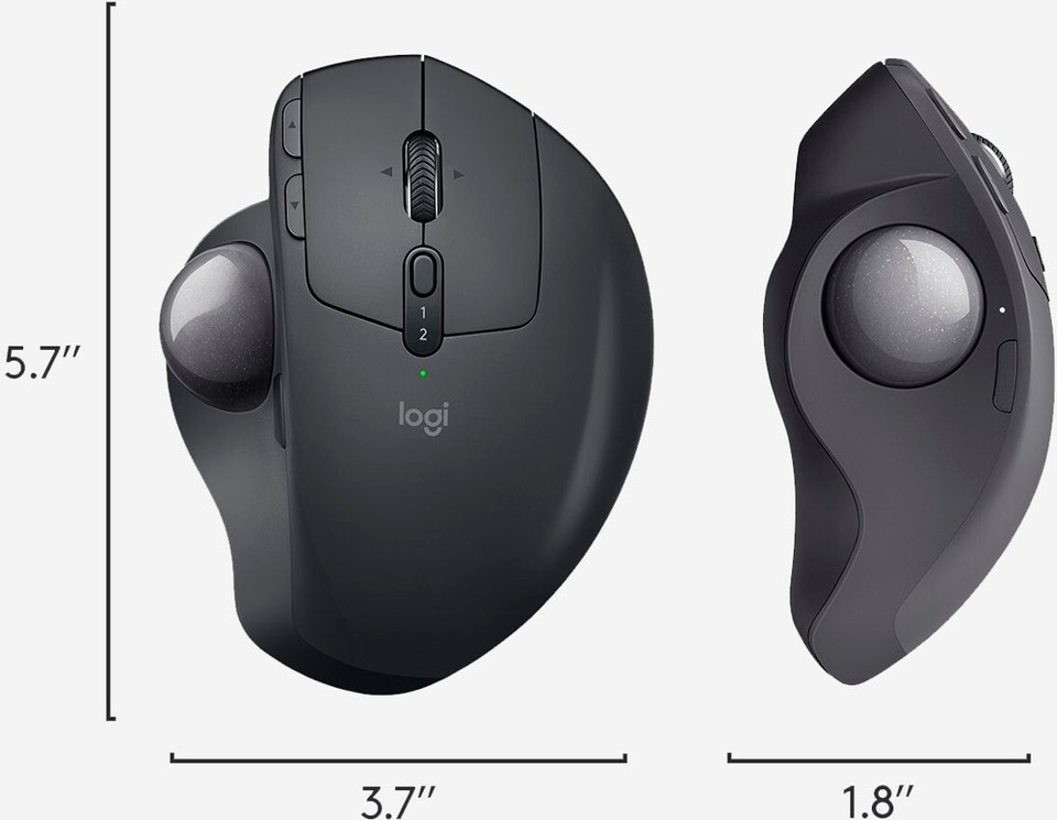 Logitech MX Ergo Plus Advanced Wireless Trackball Mouse With Optical ...