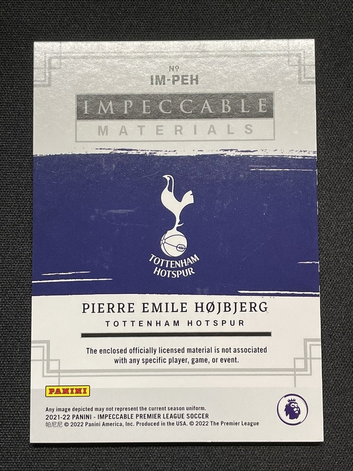 2021-22 Impeccable Pierre Emile Hojbjerg Impeccable Materials Gold /10 ...