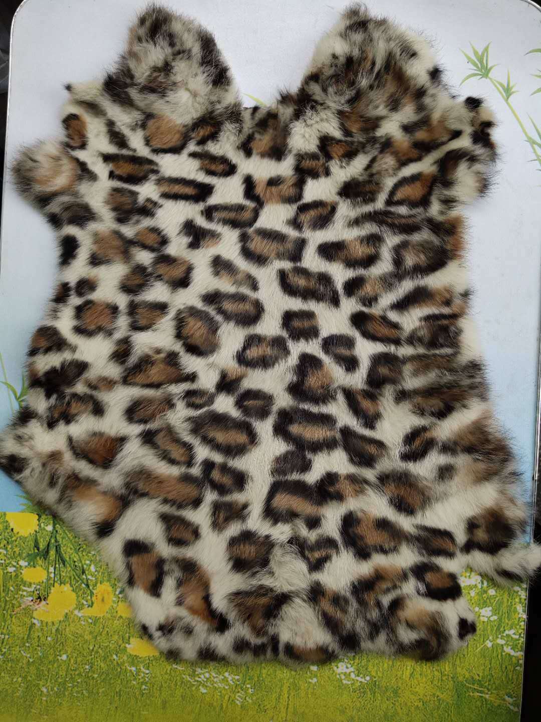 Genuine Naturally Rabbit Fur Skin Tanned Ocelot Bobcat Leather Hides ...