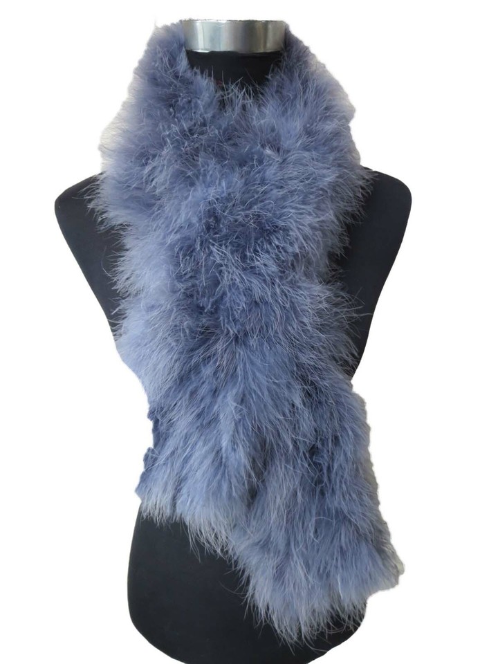 Real Ostrich Feather Fur Scarf Neckerchief Party Dinner Fluffy Soft 110 ...
