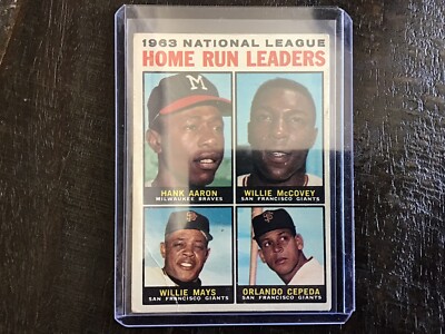 1964 Topps - League Leaders #9 Willie Mays, Hank Aaron, Willie McCovey ...