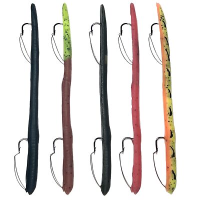 Delong Lures Weedless Fishing Lures, pre Rigged Worm Lures for Bass ...