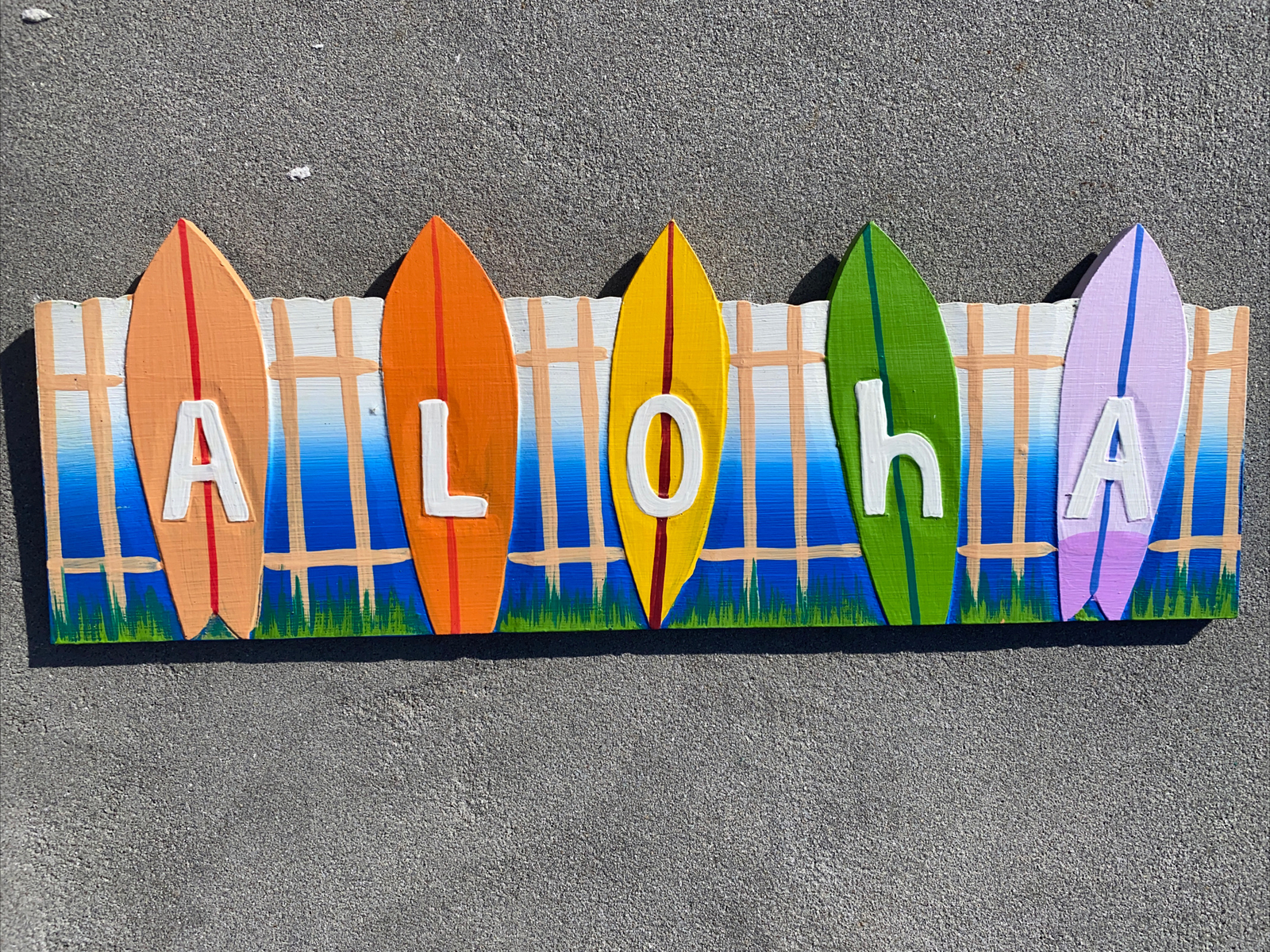 20” ALOHA SURFBOARDS TIKI BAR CARVED SIGN WALL ART TIKI DECOR | eBay