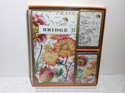 BLOOMS AND BEES BRIDGE CARD GIFT SET New window box 2 decks cards/2 ...