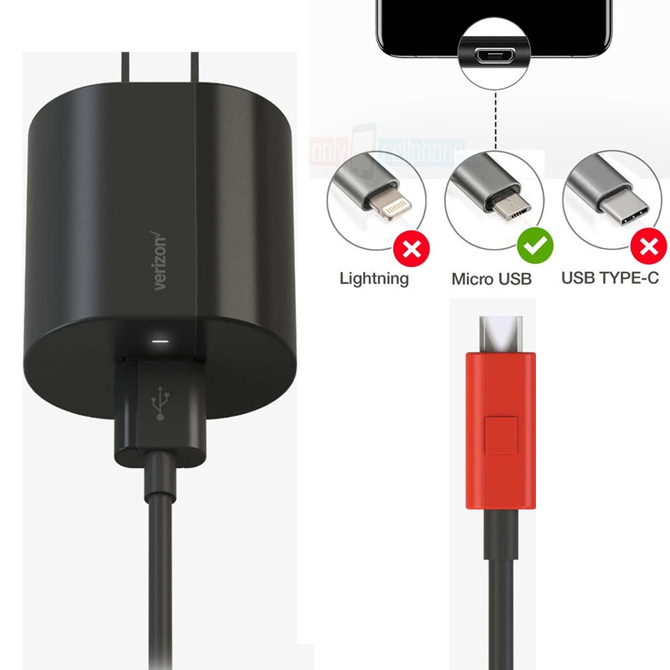 OEM Verizon Fast Wall Charger for Samsung Galaxy A80/A70/A50/A51/A40 ...
