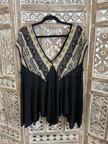 Free People Womens We Are Golden Tunic Top Boho V-neck SIZE MISSING ...