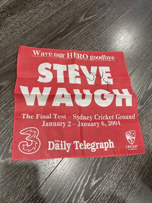 Signed 2004 Steve Waugh Commemorative Red Hanky Signed By Legend Steve ...
