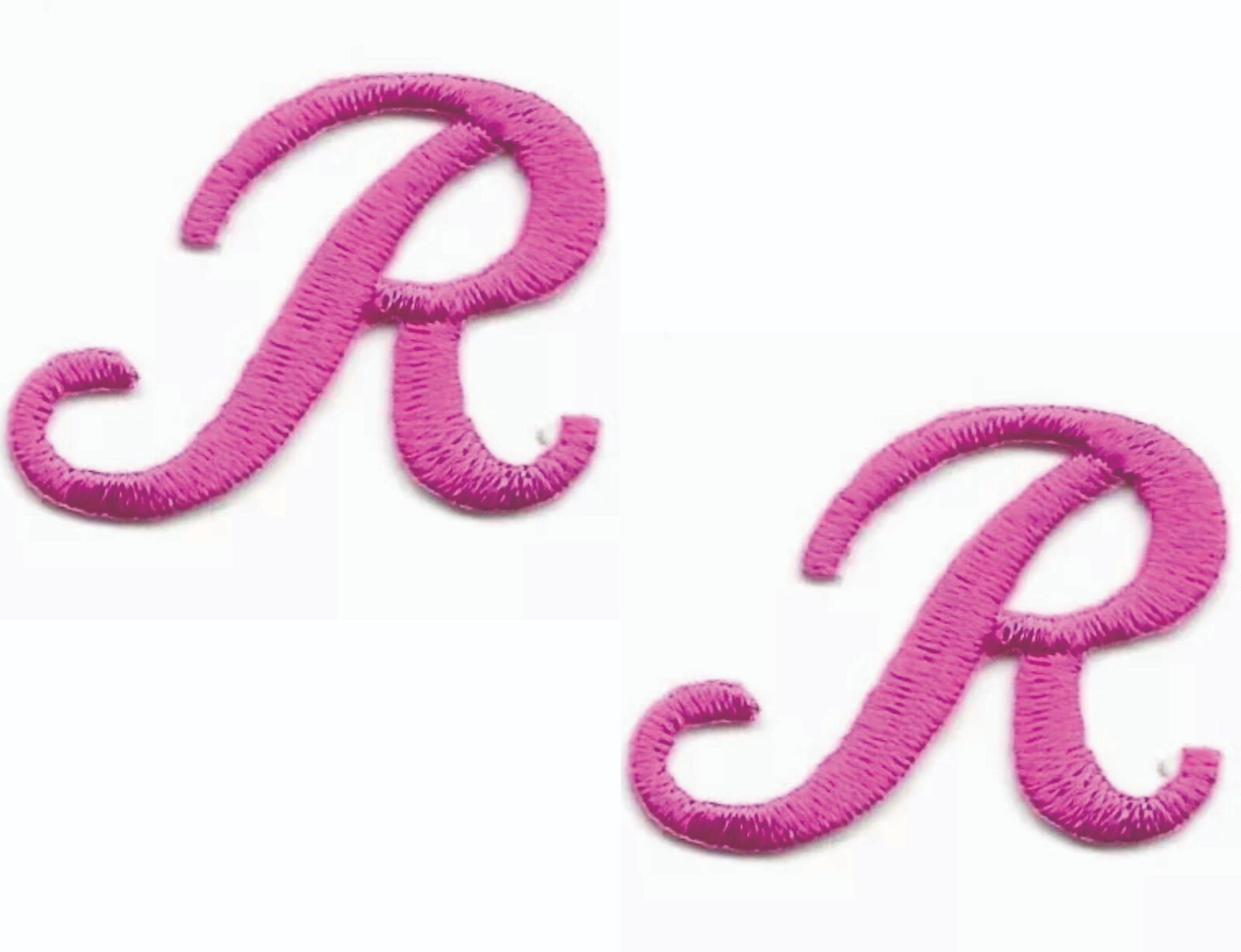 Pink Script Letter R Patch Cut Out Embroidered Iron on Sew on (1 1/8 ...