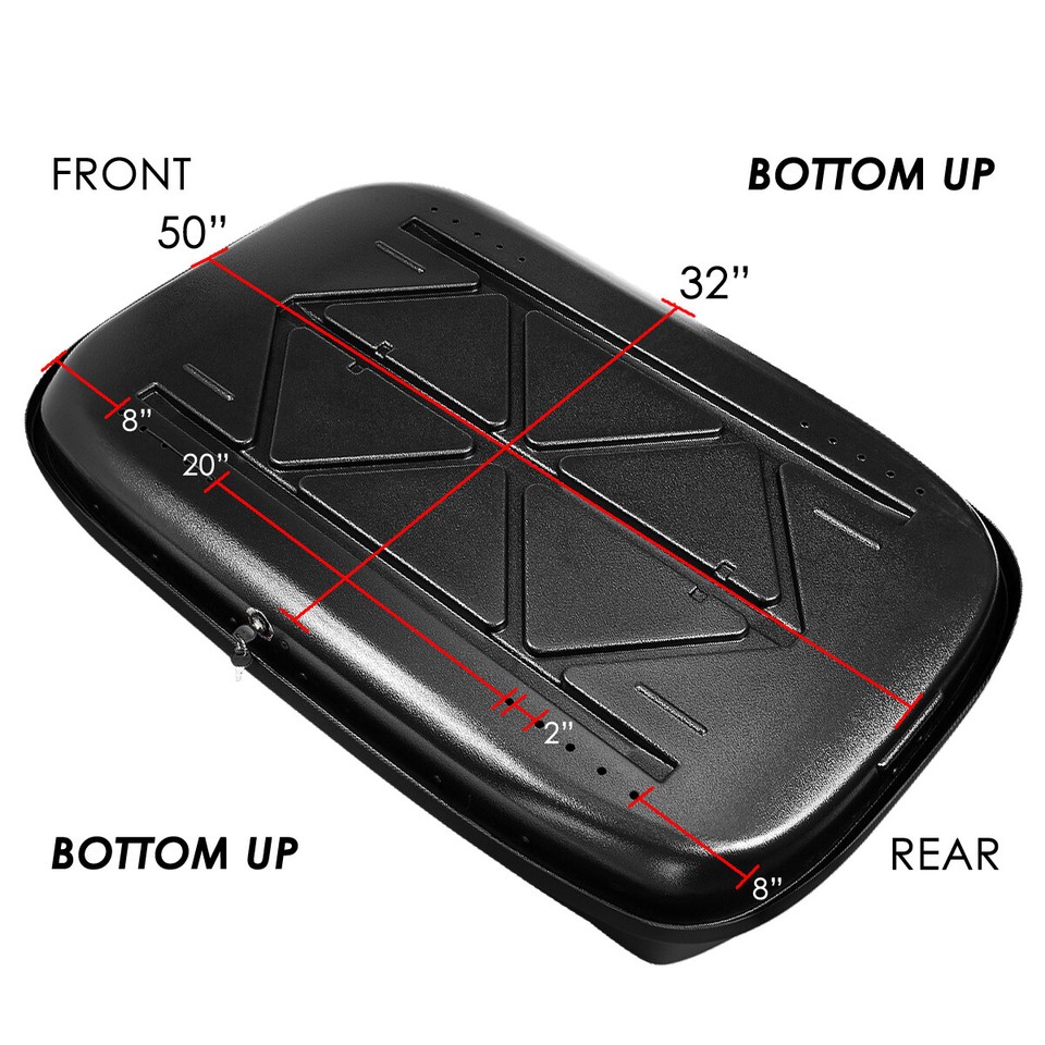 53"L Vehicle Van Roof Mount Travel Storage Box Car Top Cargo Carrier ...