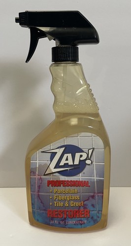 ZAP! 32oz Professional Tile and Grout Cleaner Restorer 7/8th FULL HTF ...