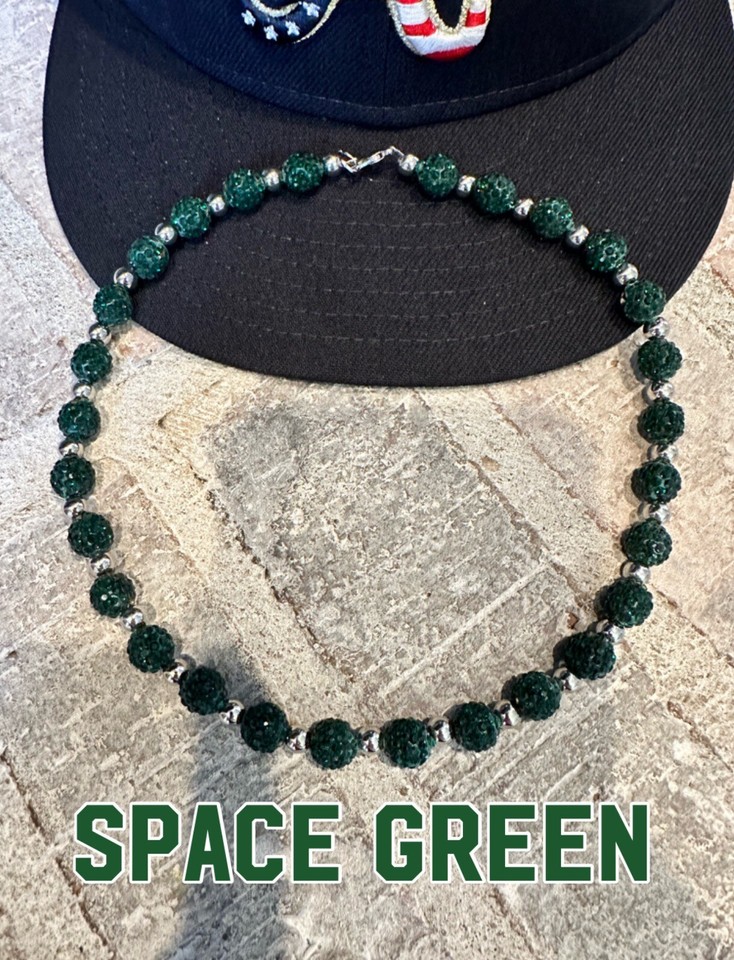 (CUSTOM SIZES) MLB Inspired Rhinestone Beaded Baseball Necklace (16” 18 ...