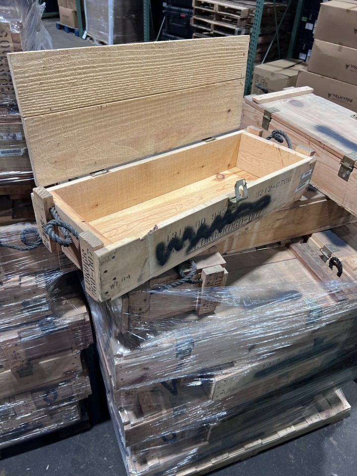 Wooden Surplus Ammo Crate M2 M30 Mortar Explosives Box U.S. Military ...