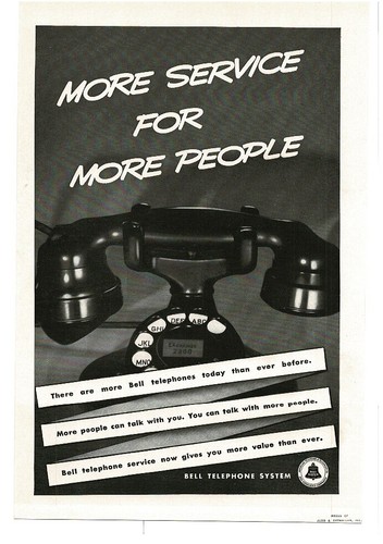 1938 BELL TELEPHONE SYSTEM model 202 More service More people Vintage ...