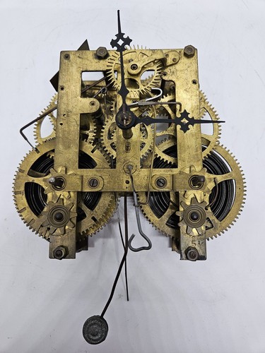 Antique 1870's GILBERT Brass Time/Strike Clock Movement from Walnut ...