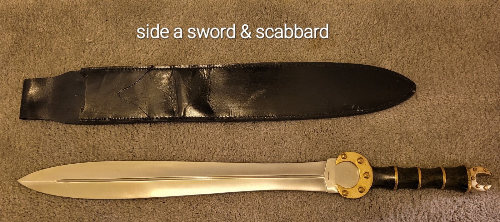 Roman-style Gladius-style Short Sword & Leather Scabbard, Keen Edged | eBay