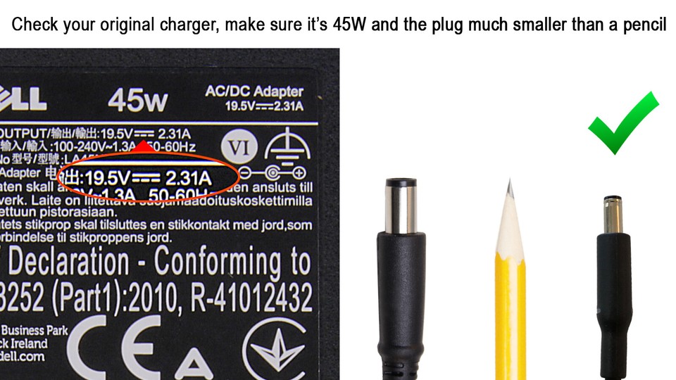 DELL Latitude 7212 Rugged Tablet T03H Genuine Original AC Power Adapter ...