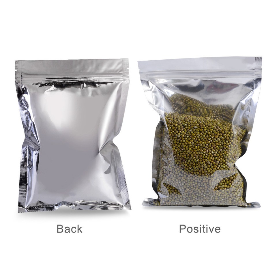 Clear Silver Aluminum Foil Zip Lock Bags Mylar Food Pouches Packaging ...