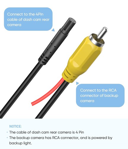 YQMAJIM RCA Plug to 4PIN Adapter Cable,(4 Ft) Thicker Connector Backup ...