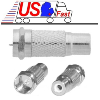 F-Type Male Coax Coaxial to RCA Female RF Adapter Adaptor Plug Jack ...
