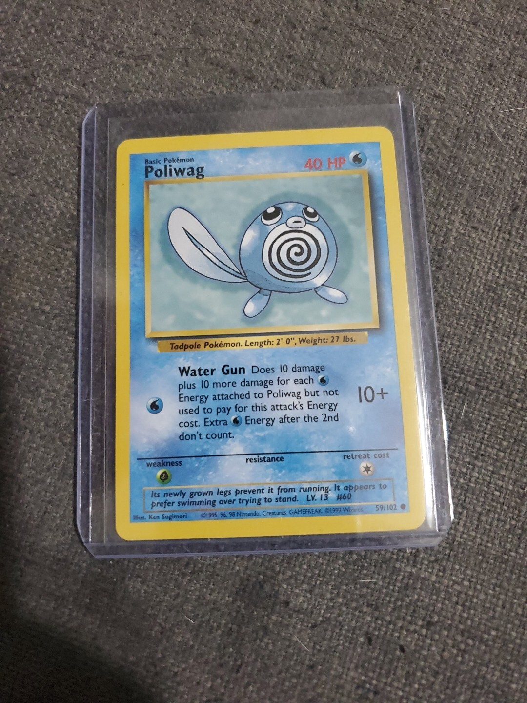 Vintage Pokemon TCG Base Set 1999 Poliwag Game Playing Trading Card #59 ...