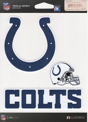 NFL Indianapolis Colts Triple Spirit Stickers 3 Pack Team Decals | eBay