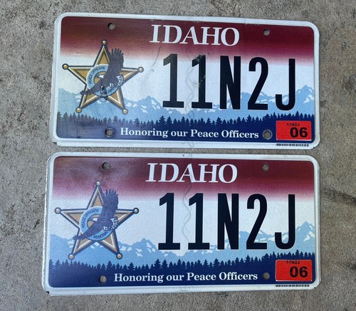 Idaho License Plate PEACE OFFICER MEMORIAL Expired Matched PAIR nice | eBay