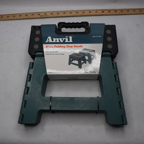 (2-Pk) Anvil Folding Step Stools Plastic Hold Up To 300Lb 8.5" 1007 171 ...