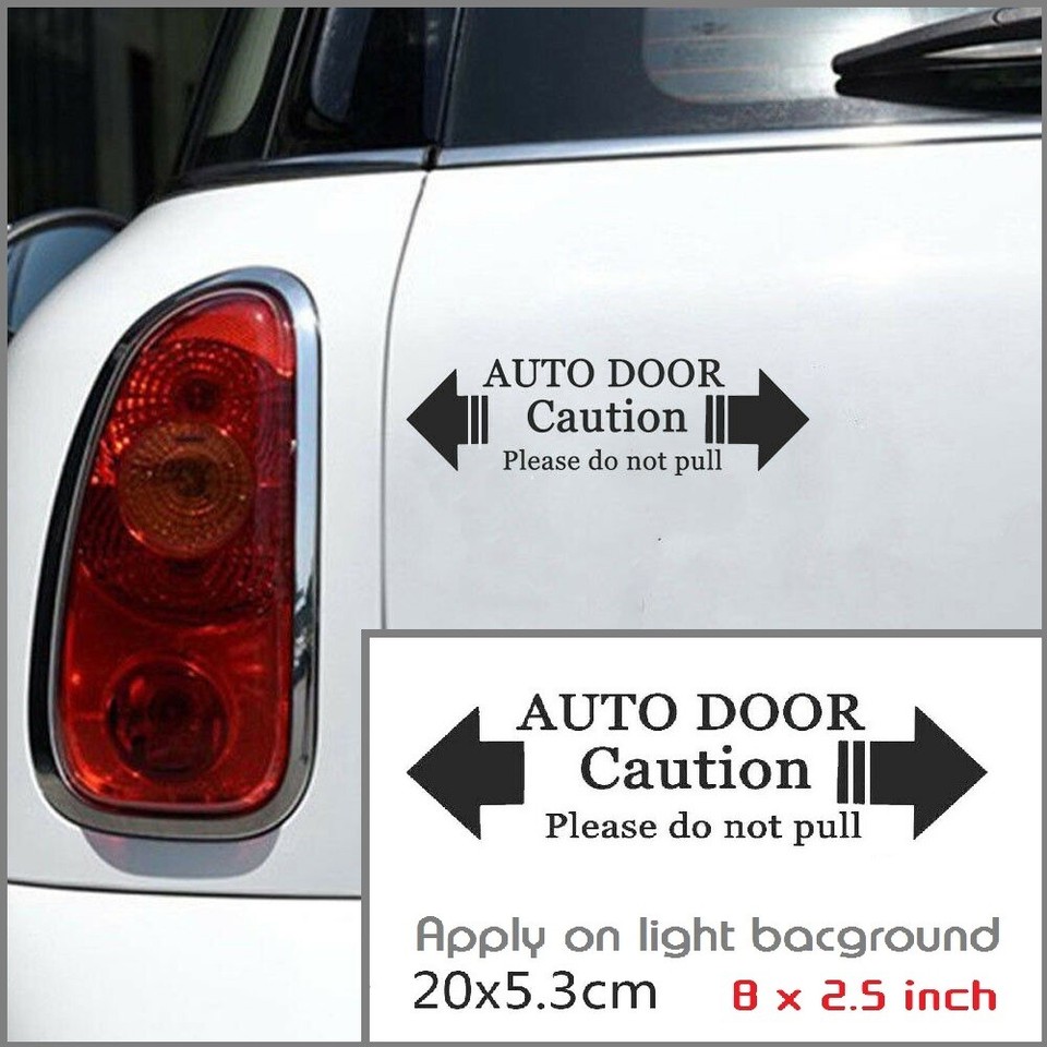 CAUTION AUTOMATIC DOOR - 4 STICKERS , AUTO DOOR BLACK , DOOR DECAL | eBay