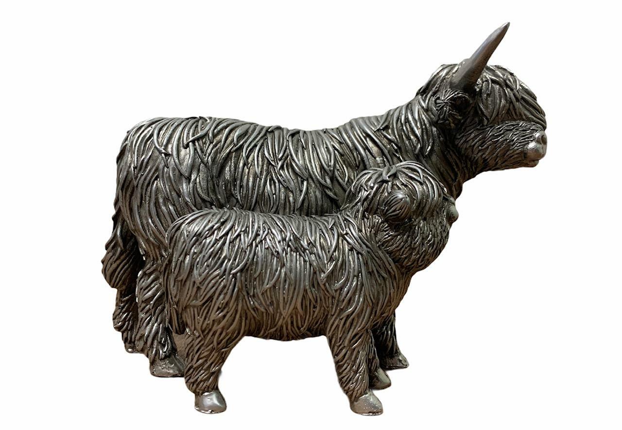 Leonardo Silver Effect Highland Cow & Wee Calf Ornaments - Many Designs ...