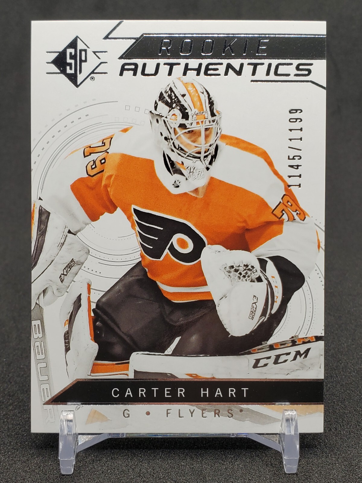2018-19 SP ROOKIE AUTHENTICS CARTER HART ROOKIE #ed/1199 PHILADELPHIA ...